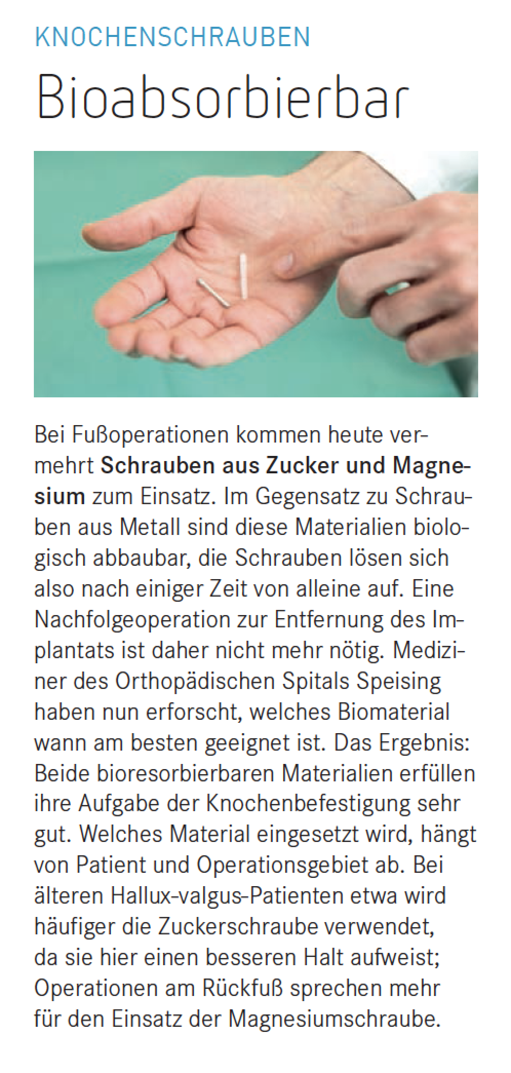 Schrauben aus Zucker und Magnesium in der Fußchirurgie | Priv.-Doz. Dr ...